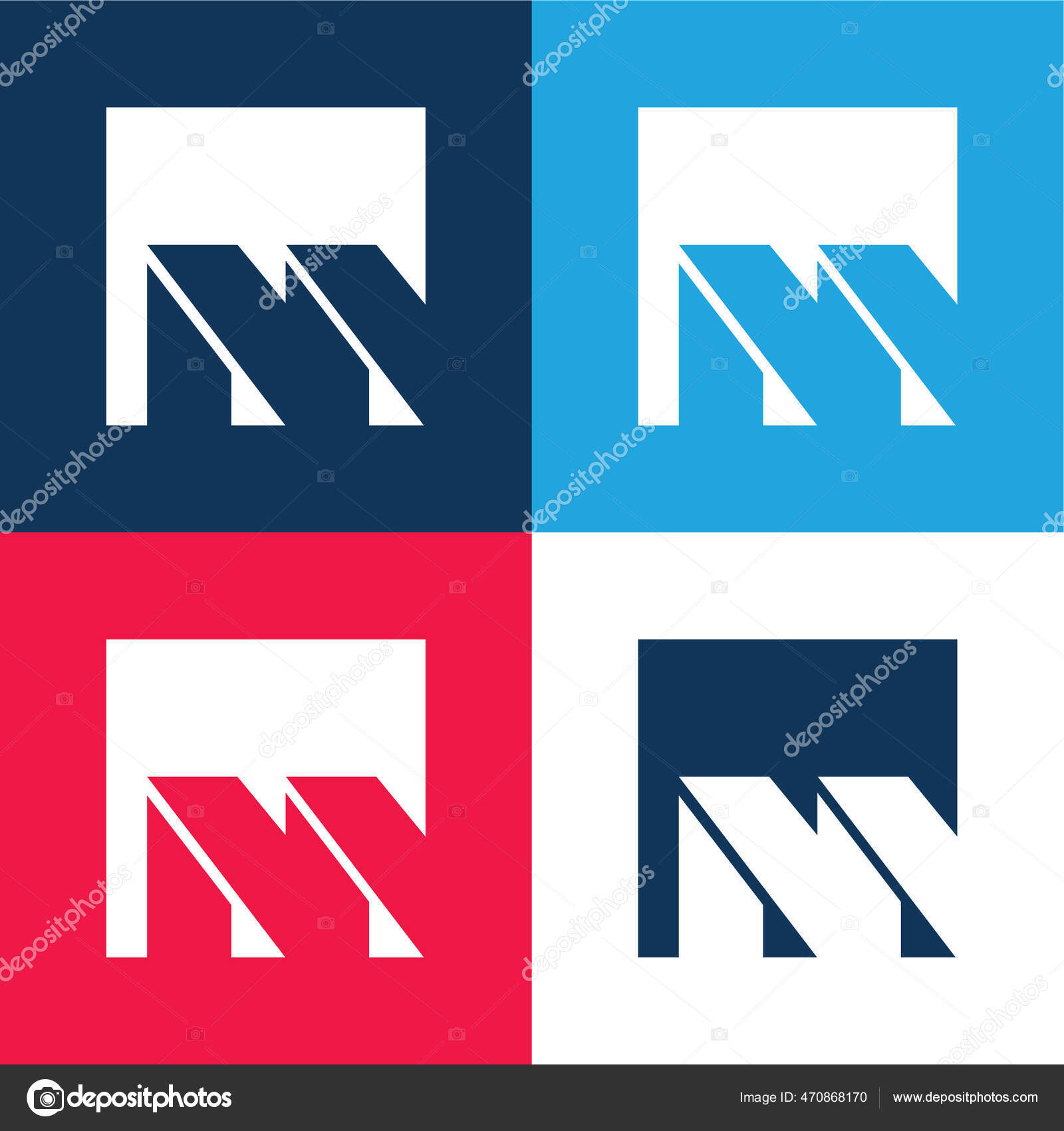 Brasilia Metro Logo Blue Red Four Color Minimal Icon Set Stock Vector ...