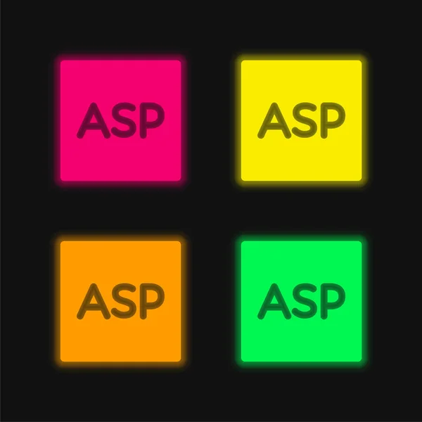ASP Logo de cuatro colores brillante icono de vectores de neón 2023