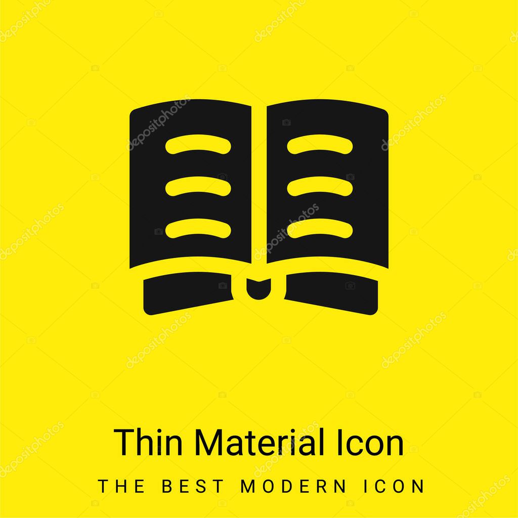 Libro mínimo icono de material amarillo brillante 2022
