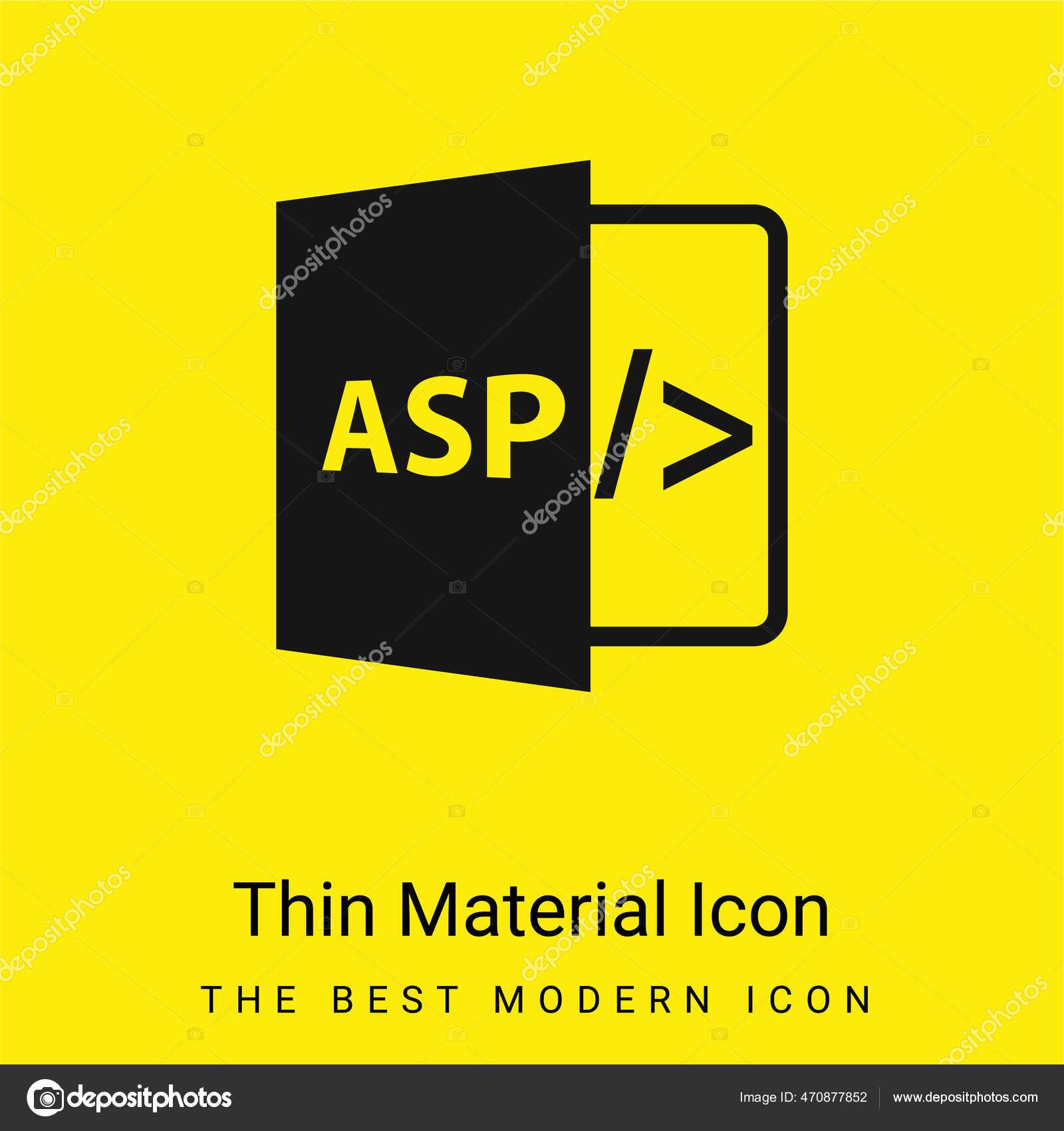 Asp File Format Symbol Minimal Bright Yellow Material Icon Stock Vector ...