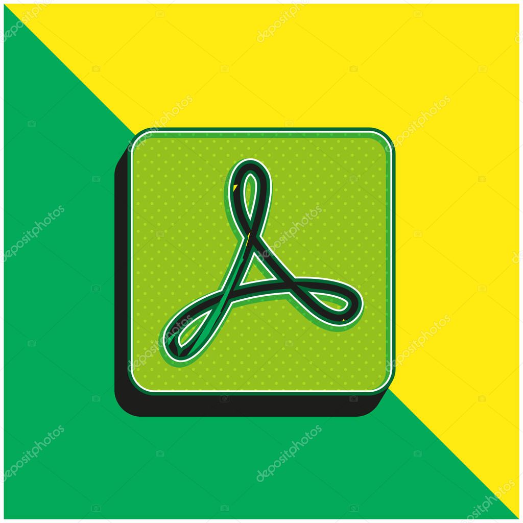 Acrobat verde y amarillo moderno logotipo icono del vector 3d 2022