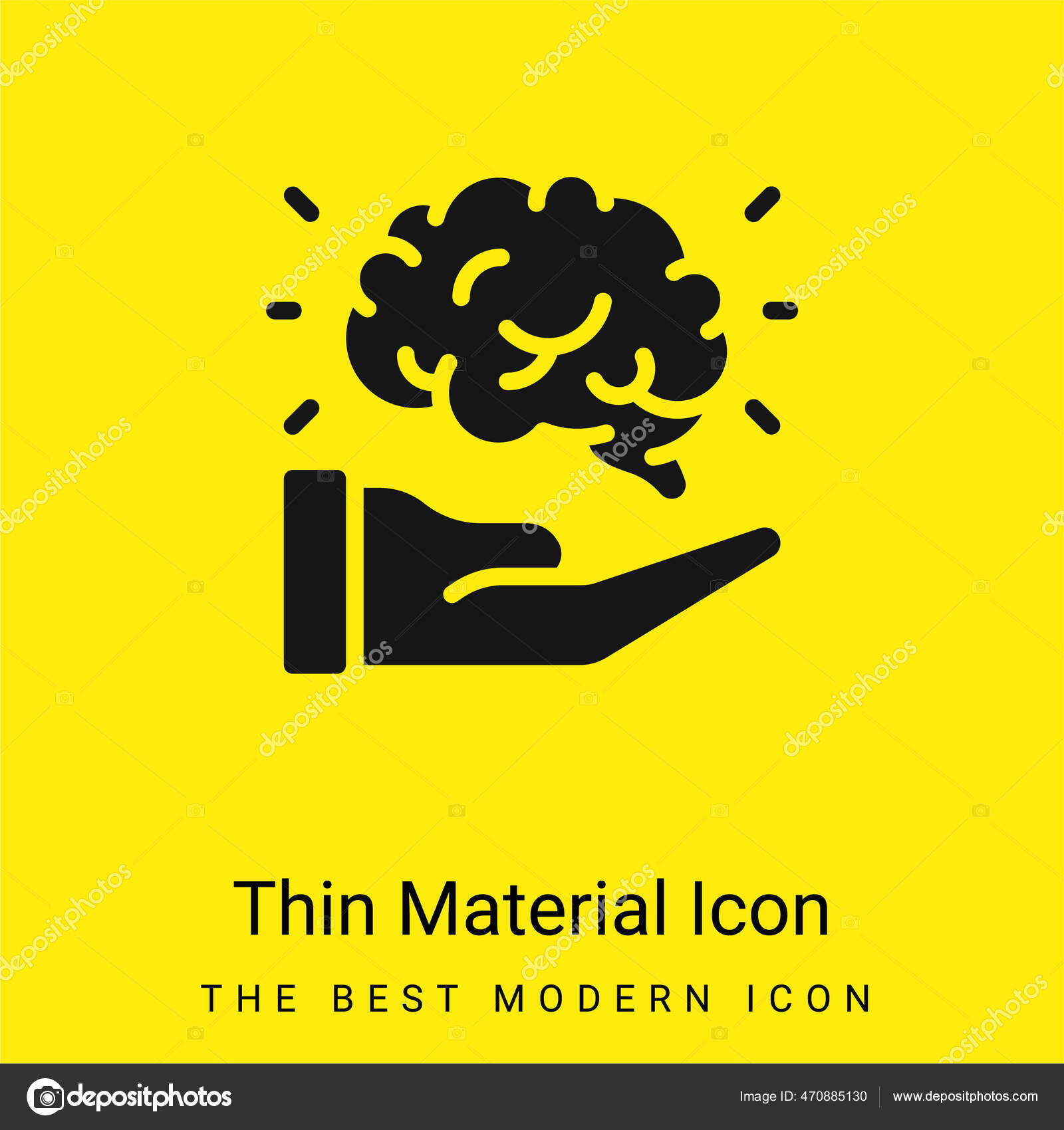 Brain Minimal Bright Yellow Material Icon Stock Vector by ©Infolight ...