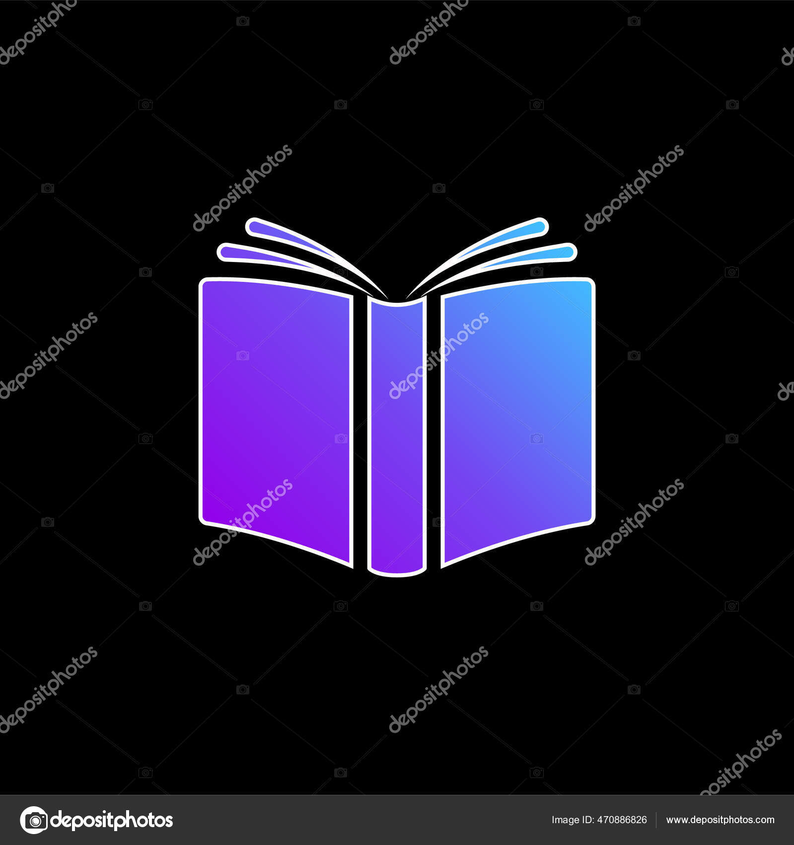 Libro Cubierta Azul Gradiente Vector Icono Vector de stock #470886826 ...