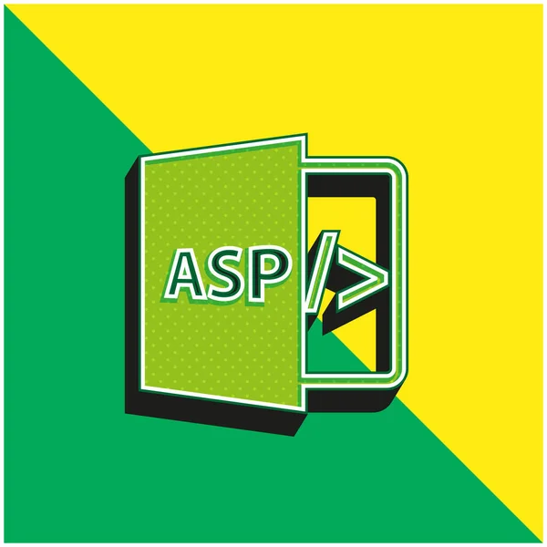 ASP Formato de archivo Symbol Green and yellow modern 3d vector icon ...