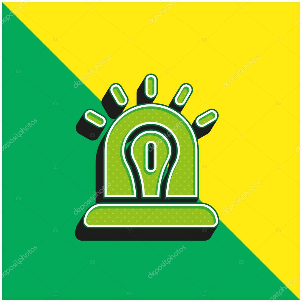 Alerta verde y amarillo moderno vector 3d icono del logotipo 2022
