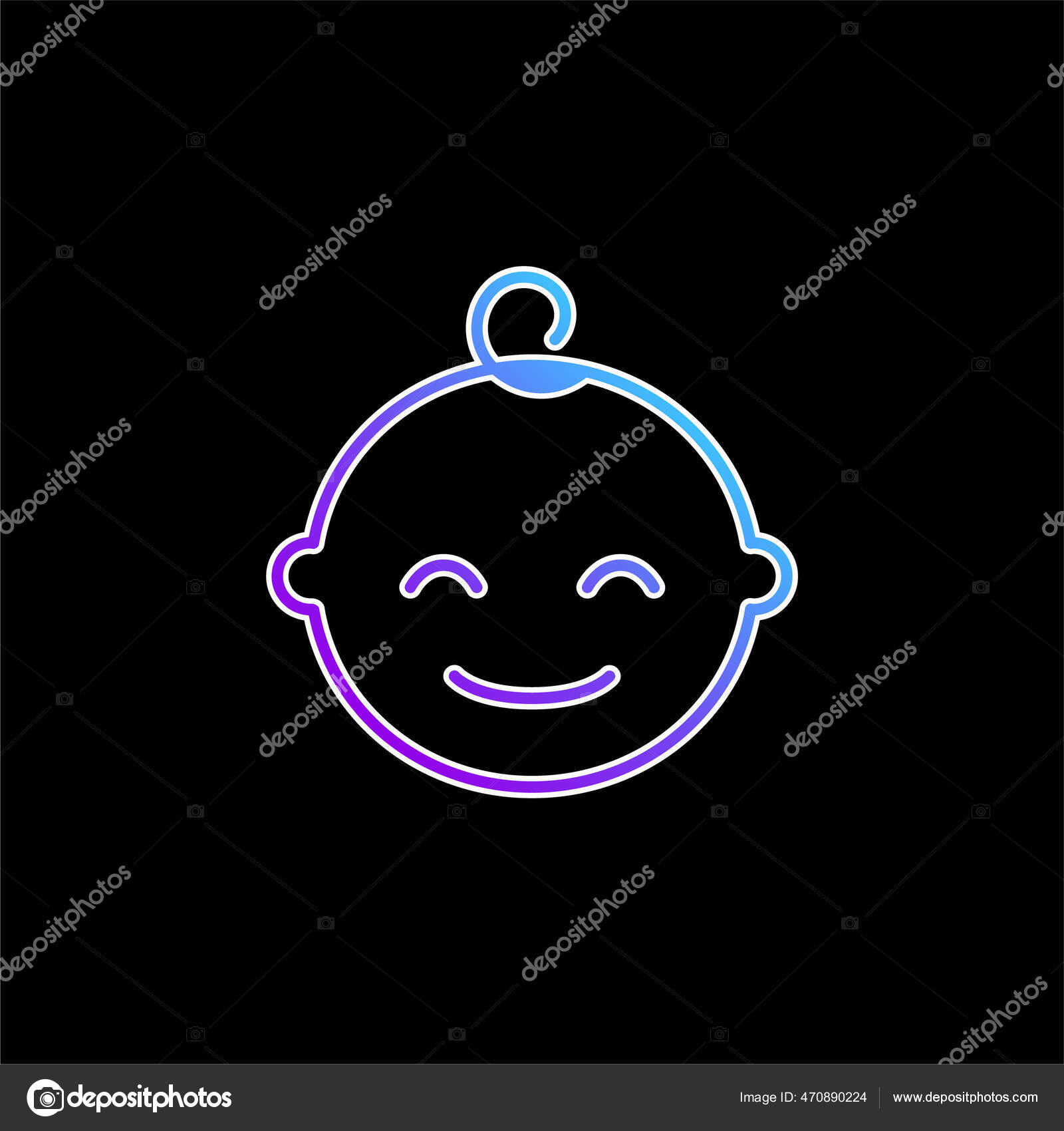 Baby Blue Gradient Vector Icon Stock Vector Image by ©Infolight #470890224