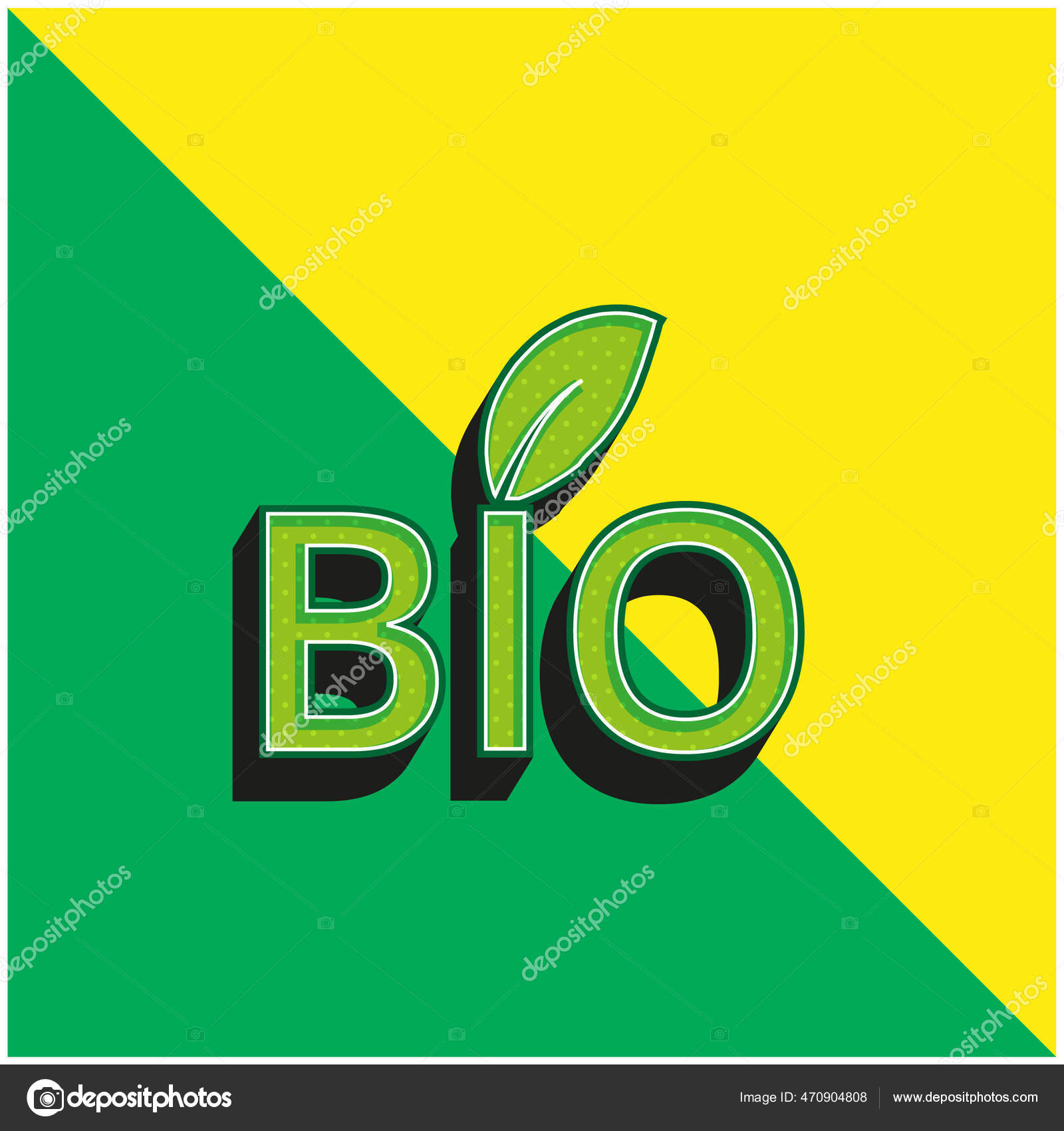 Bio Energy Symbol Green Yellow Modern Vector Icon Logo Stock Vector ...