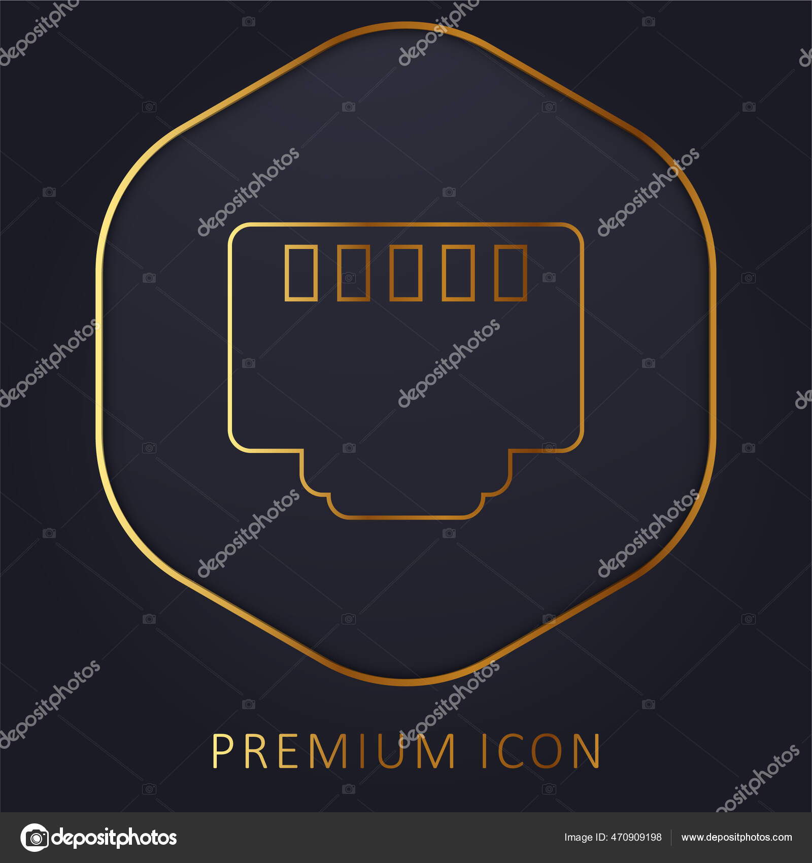 Pin Connector Golden Line Premium Logo Icon Stock Vector Image by ...