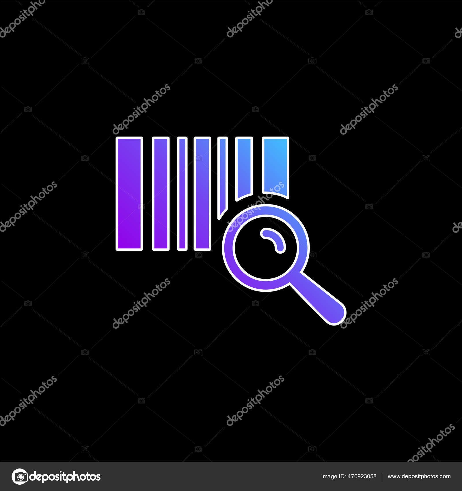 Barcode Identification Blue Gradient Vector Icon Stock Vector Image by ...