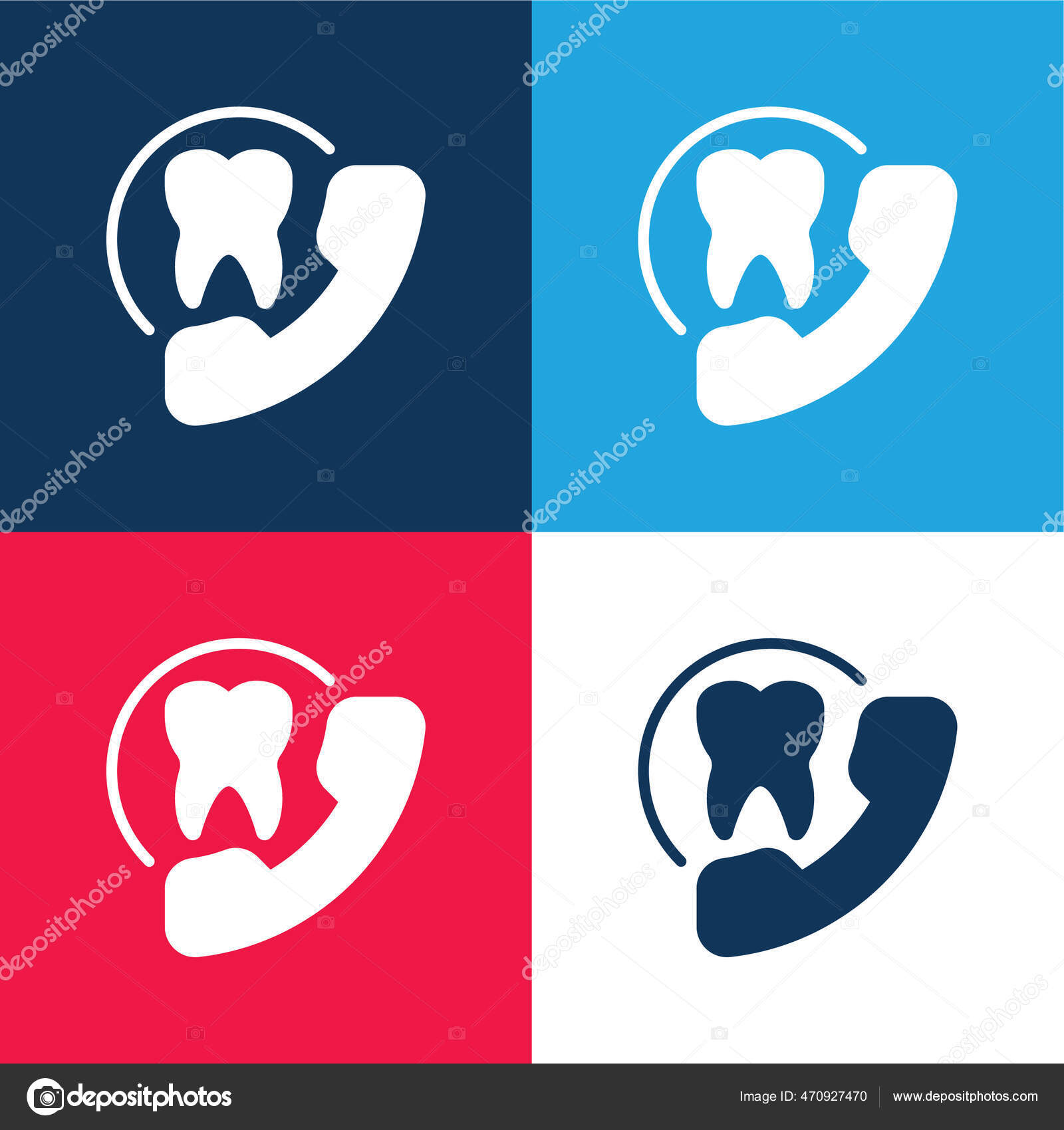 Appointment Blue Red Four Color Minimal Icon Set ⬇ Vector Image by ...