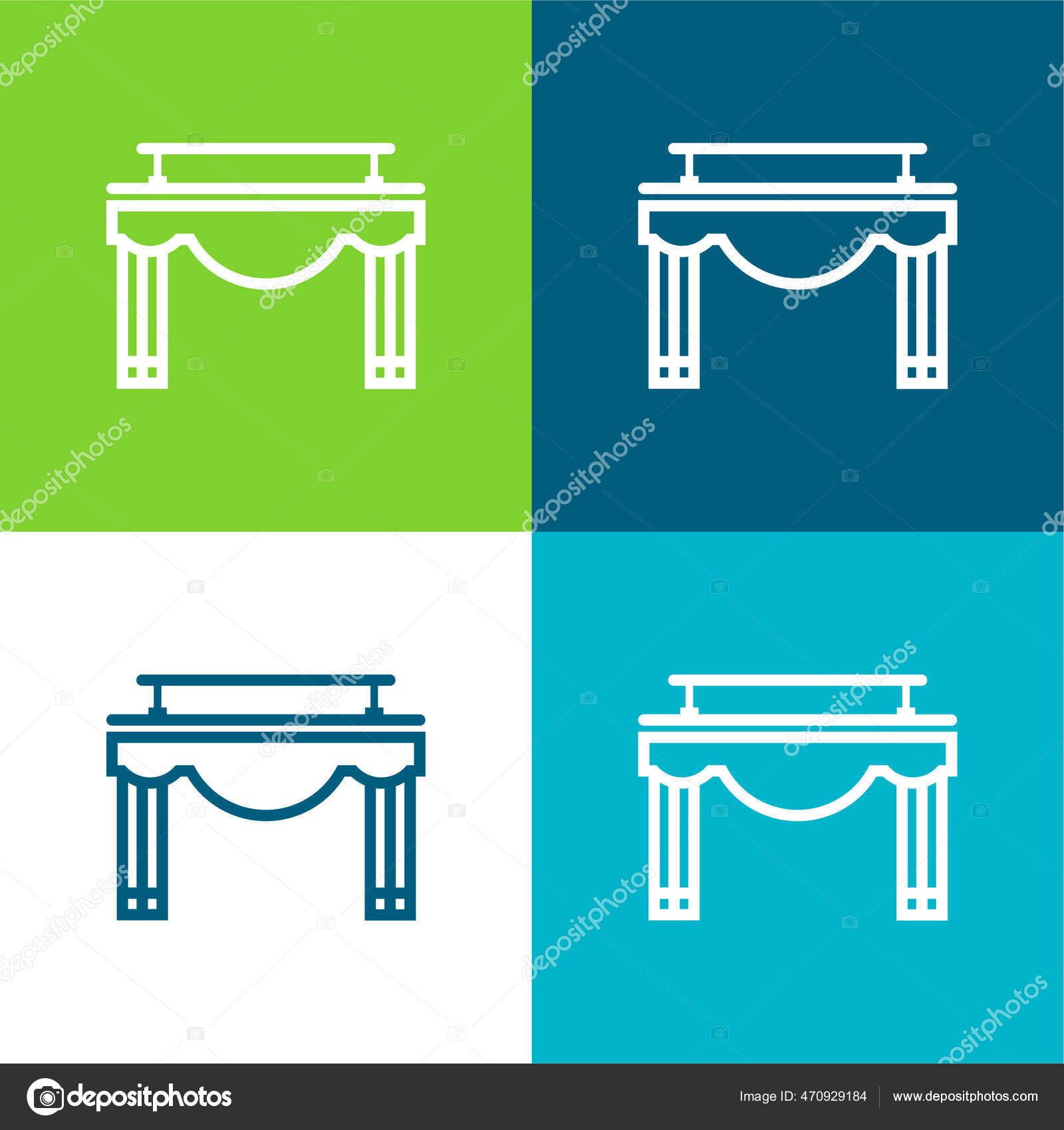 Big Bambalina Flat Four Color Minimal Icon Set Stock Vector Image by ...