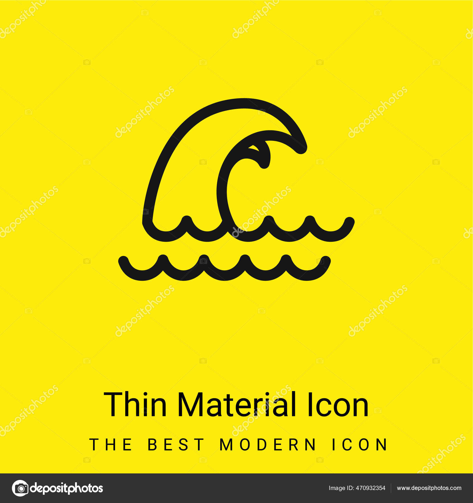 Big Wave Minimal Bright Yellow Material Icon Stock Vector by ©Infolight 470932354