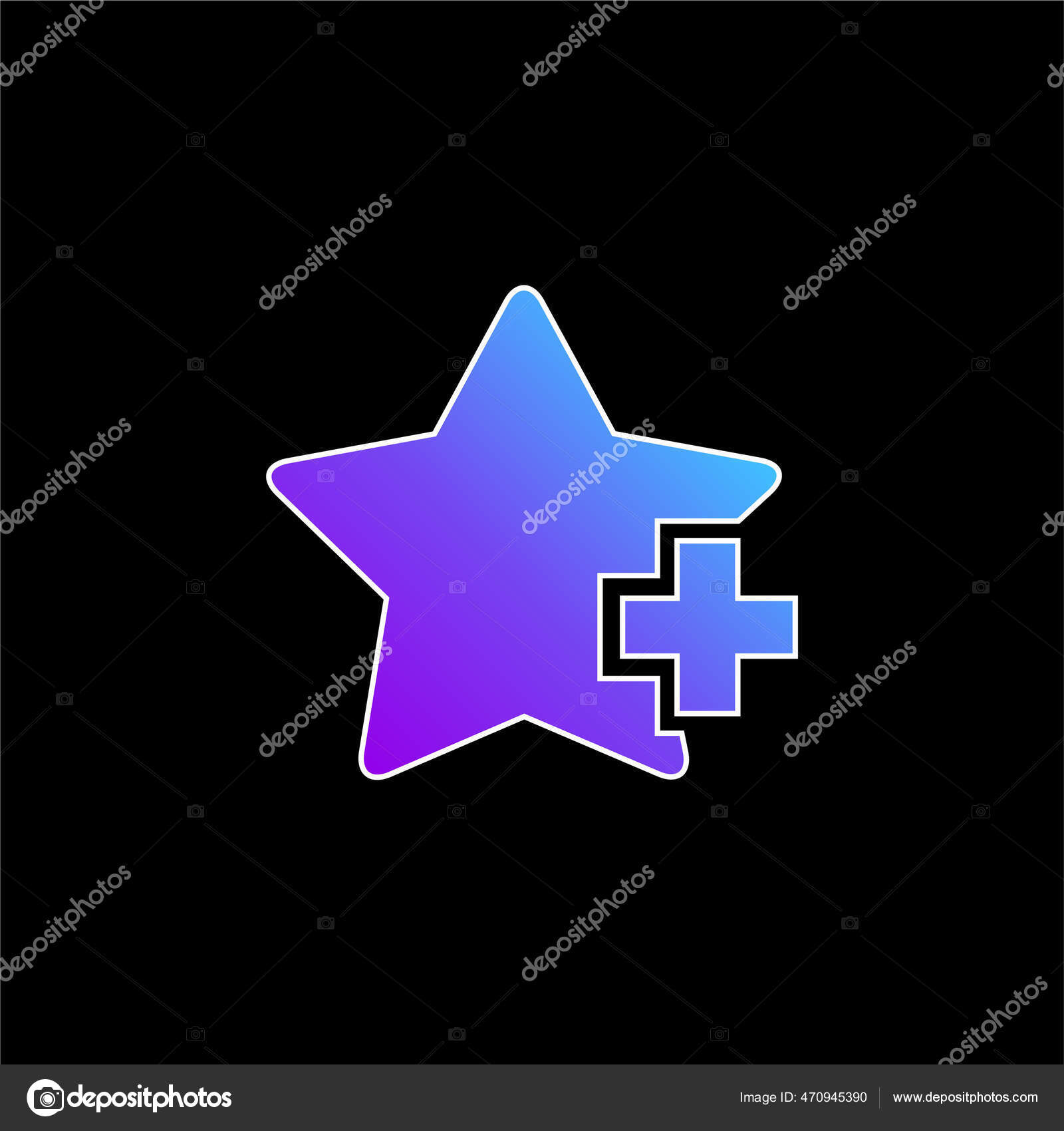 Add Star Interface Symbol Blue Gradient Vector Icon Stock Vector Image ...