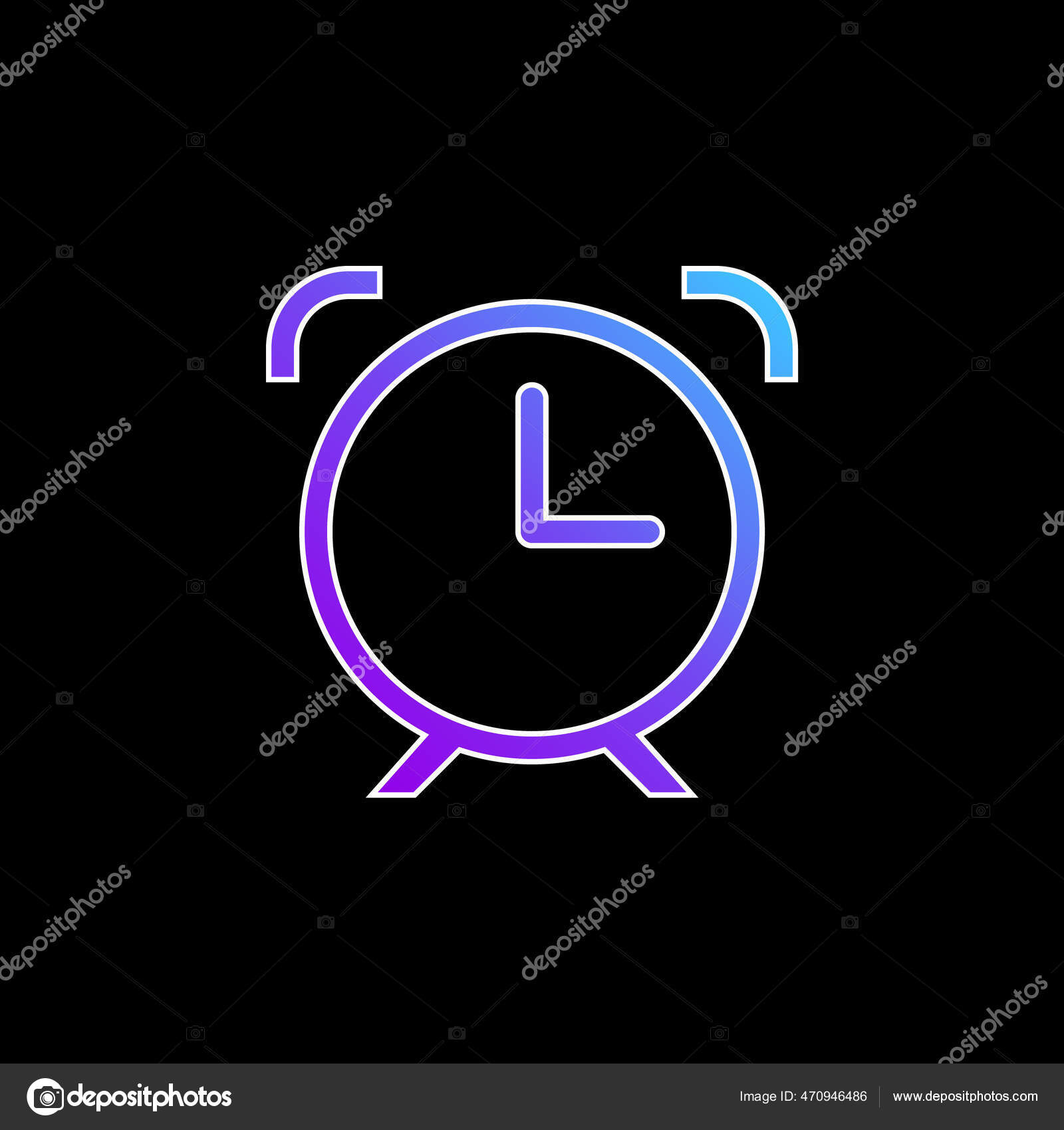 Alarm Clock Symbol Blue Gradient Vector Icon Stock Vector by ©Infolight ...