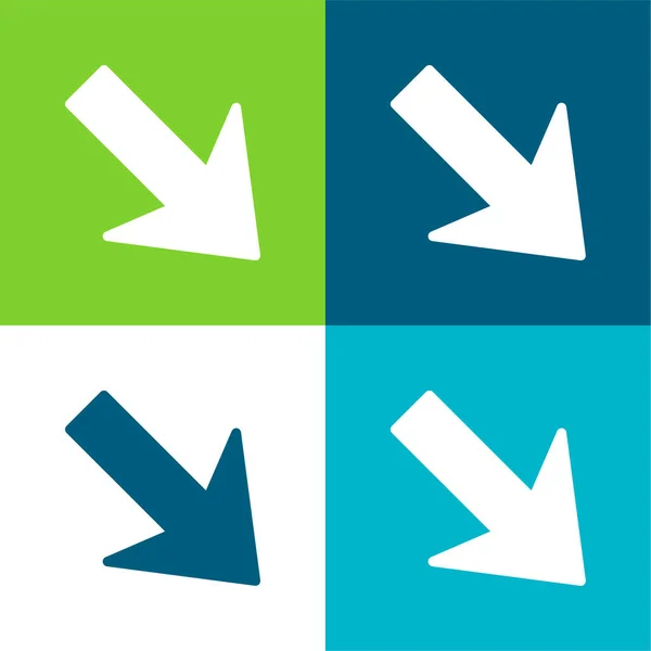 Flecha que apunta a la derecha hacia abajo Plano de cuatro colores ...