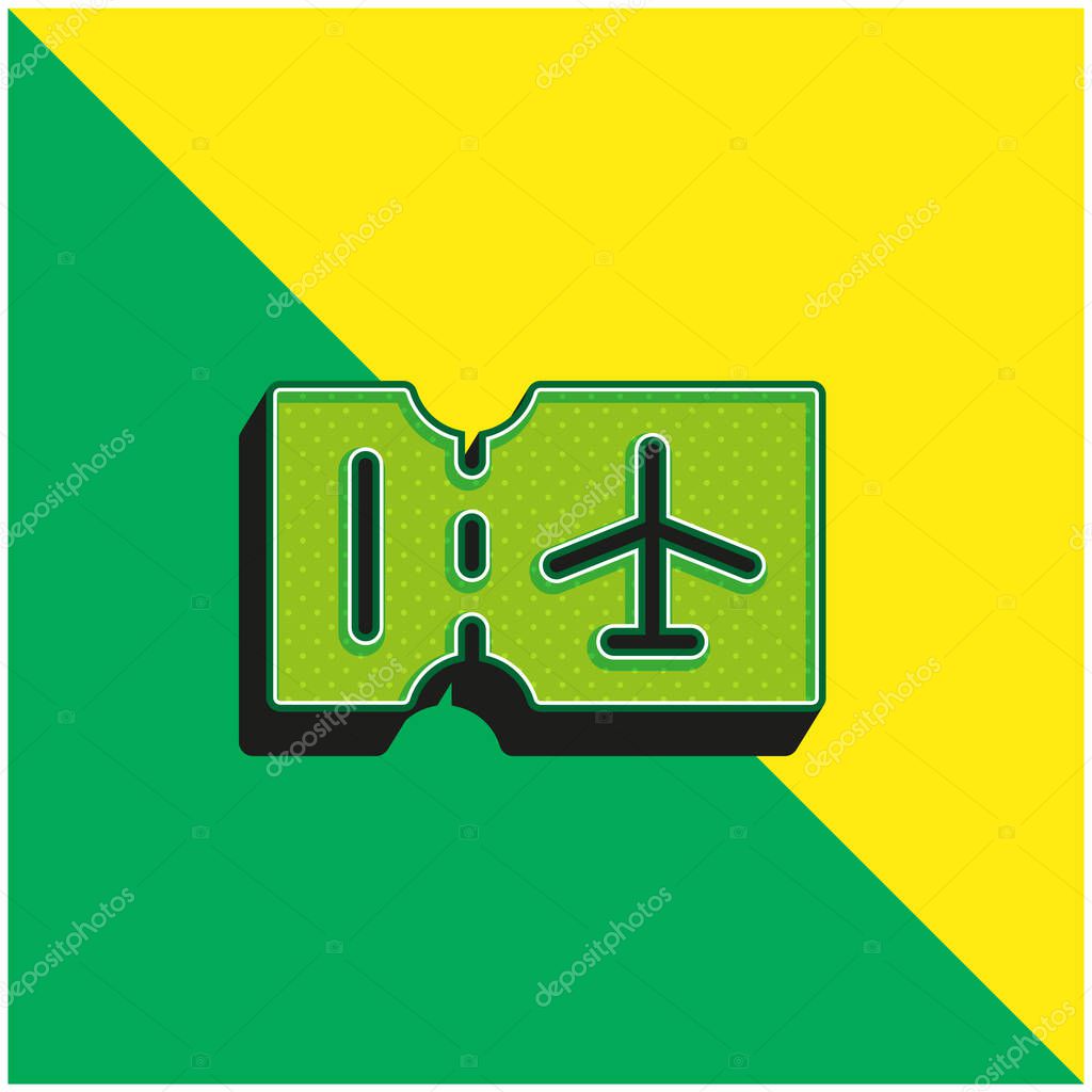 Tarjeta de embarque verde y amarillo moderno logotipo icono del vector ...