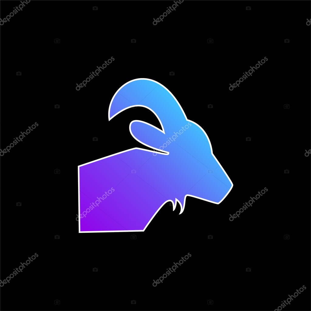 Aries Signo del zod aco S mbolo azul degradado icono del vector 2024