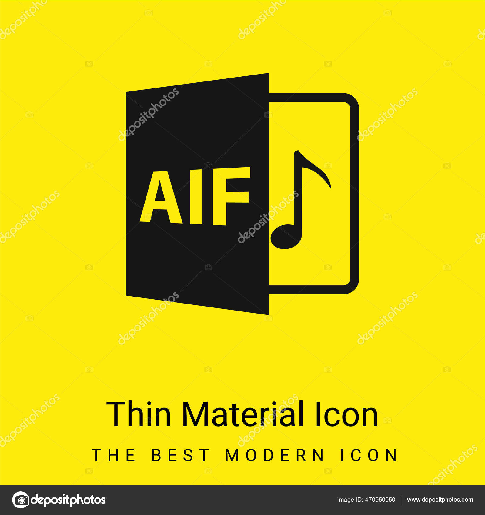 Aif File Format Symbol Minimal Bright Yellow Material Icon Stock Vector ...