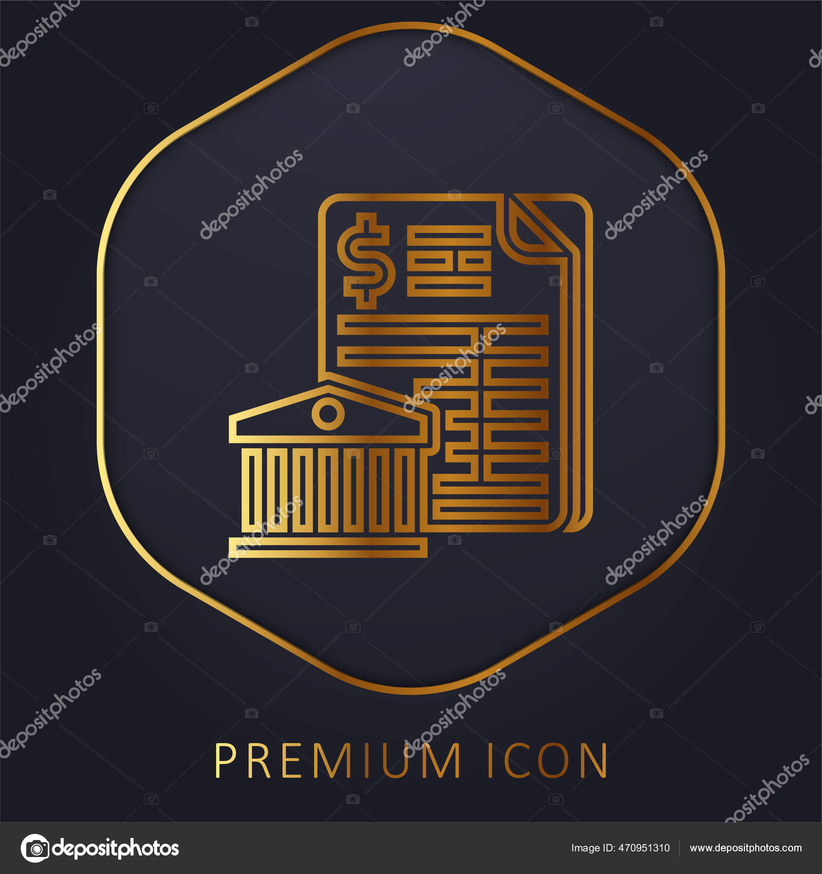 Bank Statement Golden Line Premium Logo Icon Stock Vector Image by ...