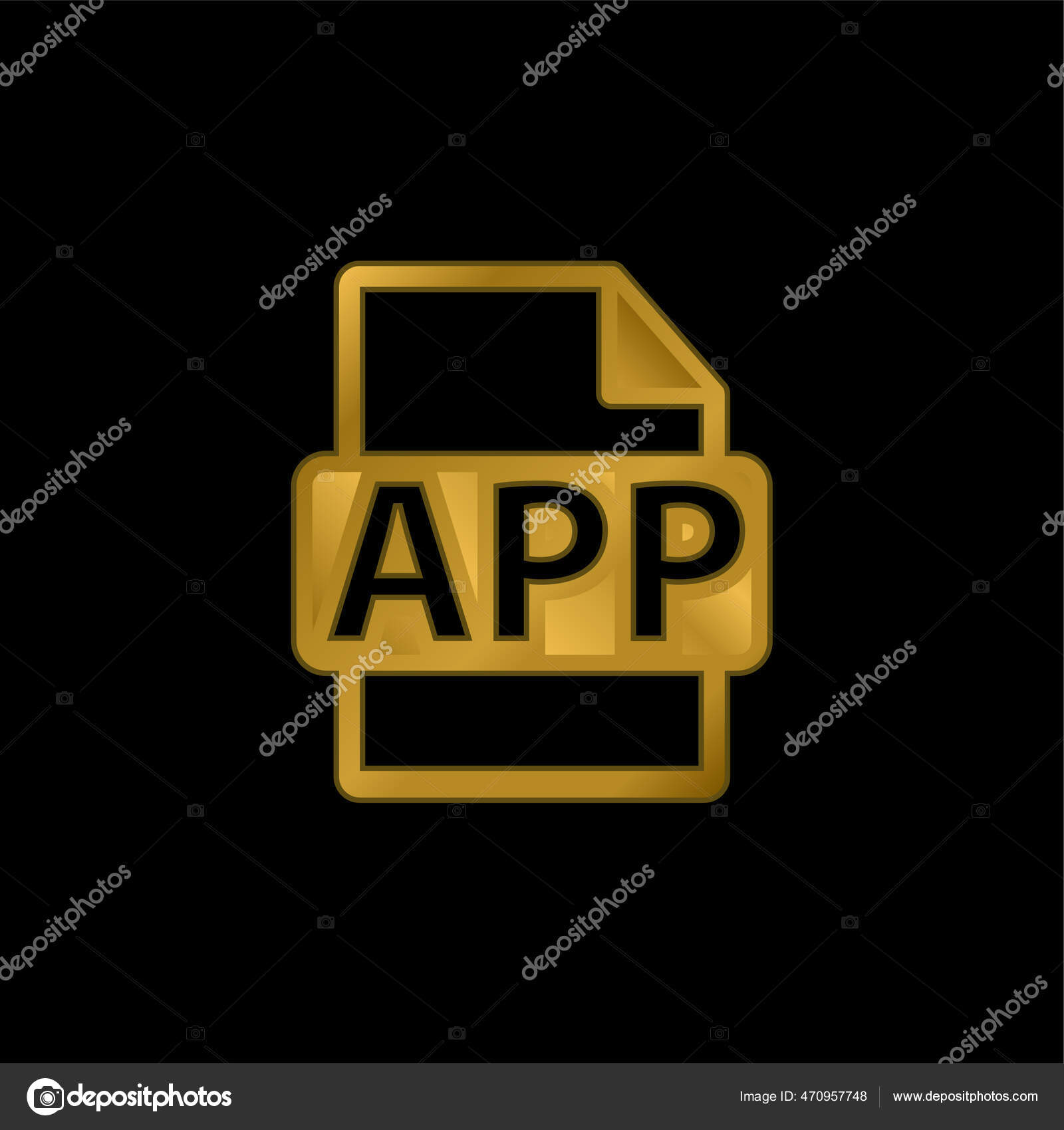 Archivo App Símbolo Chapado Oro Icono Metálico Logo Vector Vector de ...