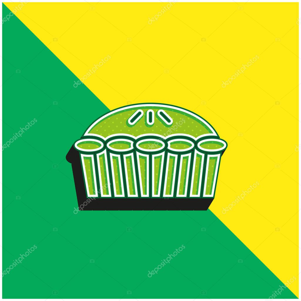 Apple Pie verde y amarillo moderno logotipo del icono del vector 3d 2024