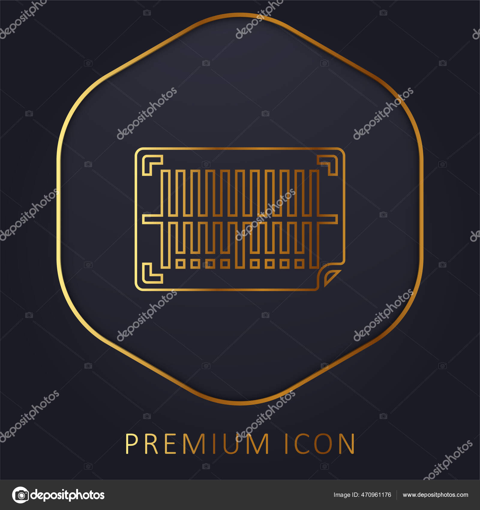 Barcode Golden Line Premium Logo Icon Stock Vector, Royalty Free Vector ...