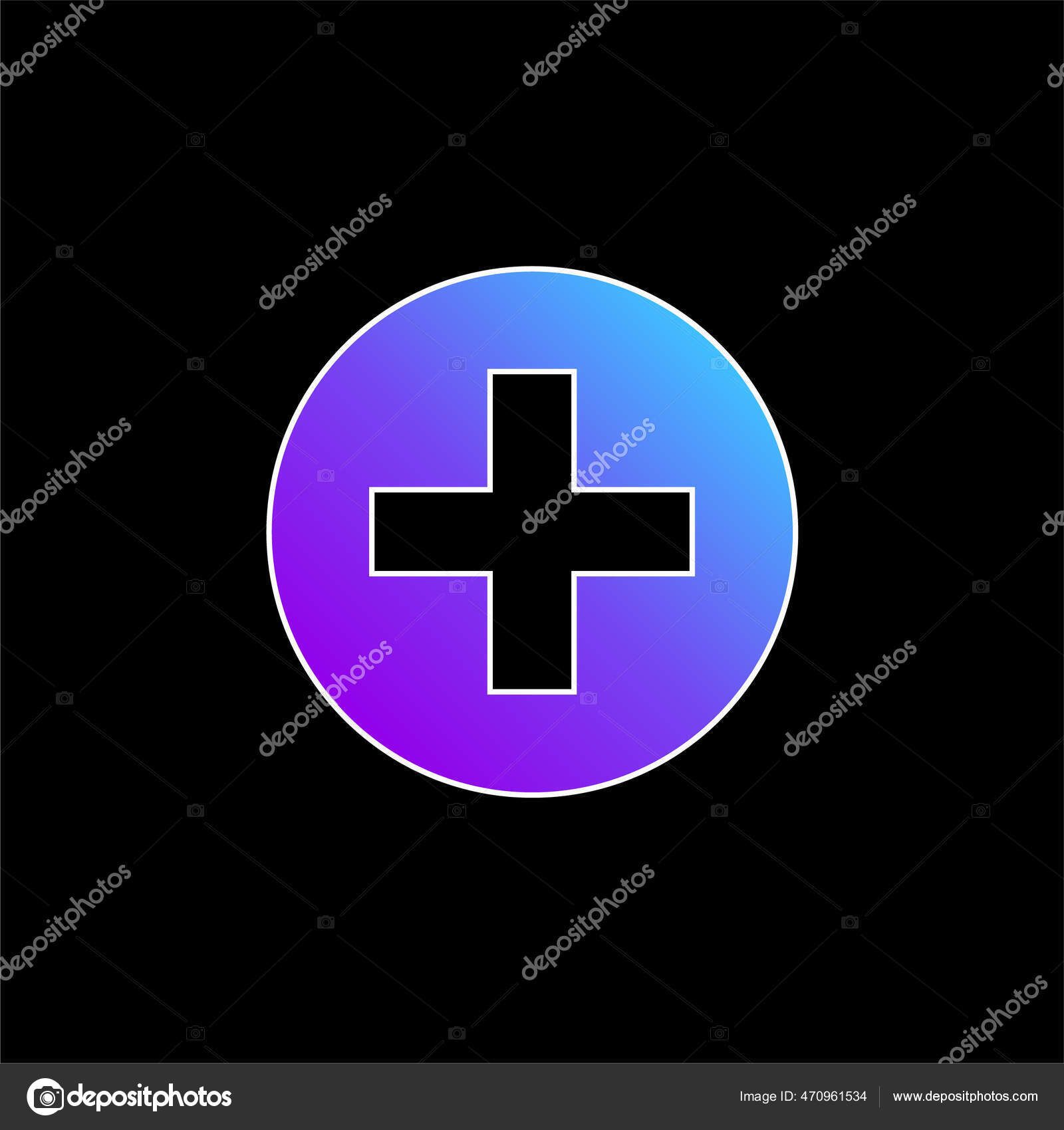 Add Interface Circular Symbol Sign Blue Gradient Vector Icon Stock ...