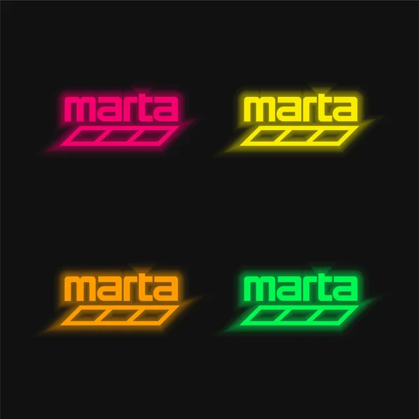 Atlanta Metro Logo de cuatro colores brillante icono de vectores de ne ...