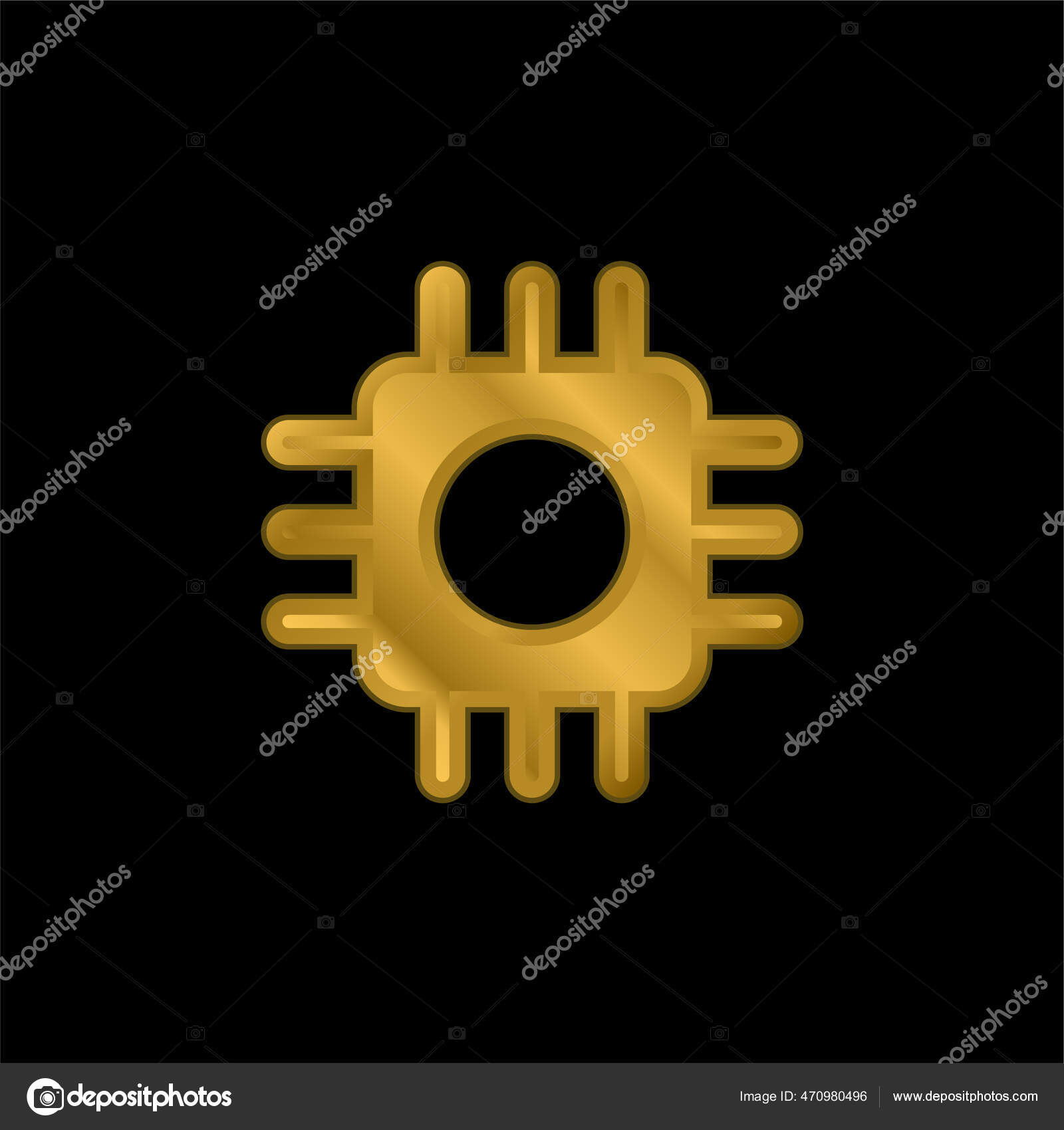 Stor Processor Forgyldt Metalikon Eller Logo Vektor Stock-vektor af ...