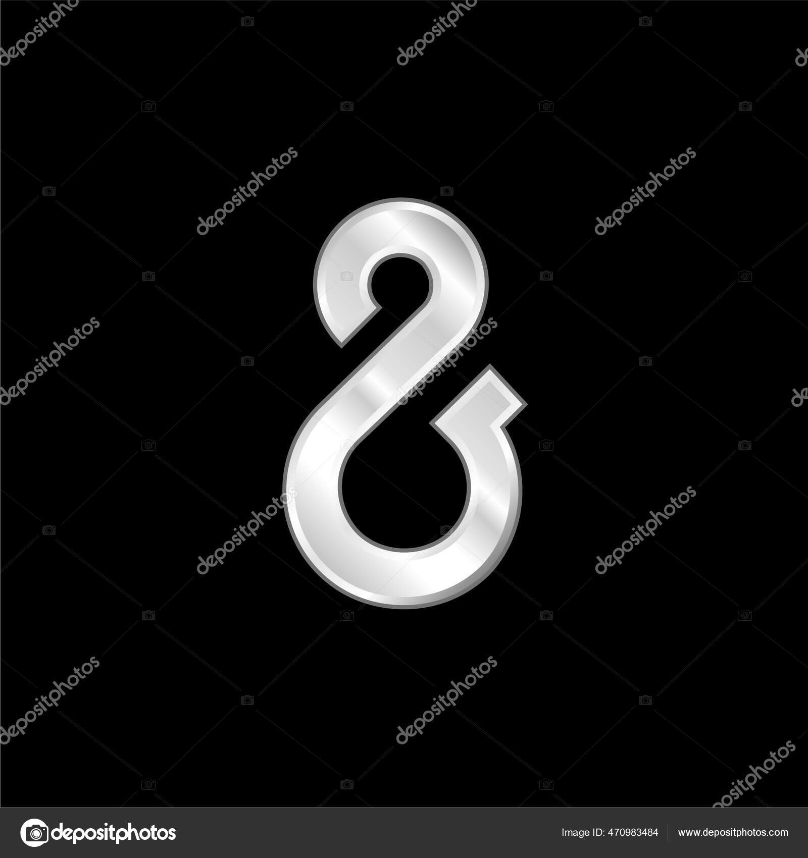 Ampersand Symbol Silver Plated Metallic Icon Stock Vector by ©Infolight ...