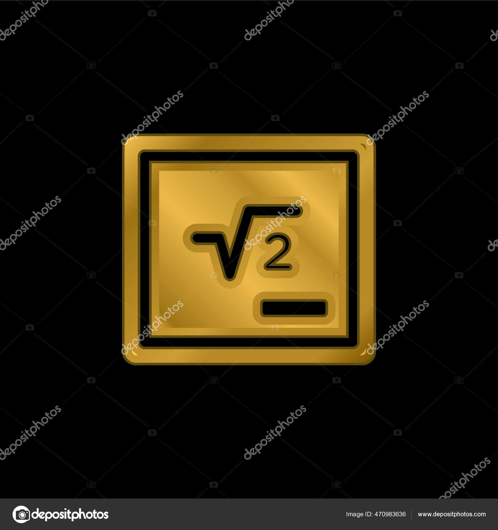 Blackboard Mathematical Symbol Gold Plated Metalic Icon Logo Vector ...