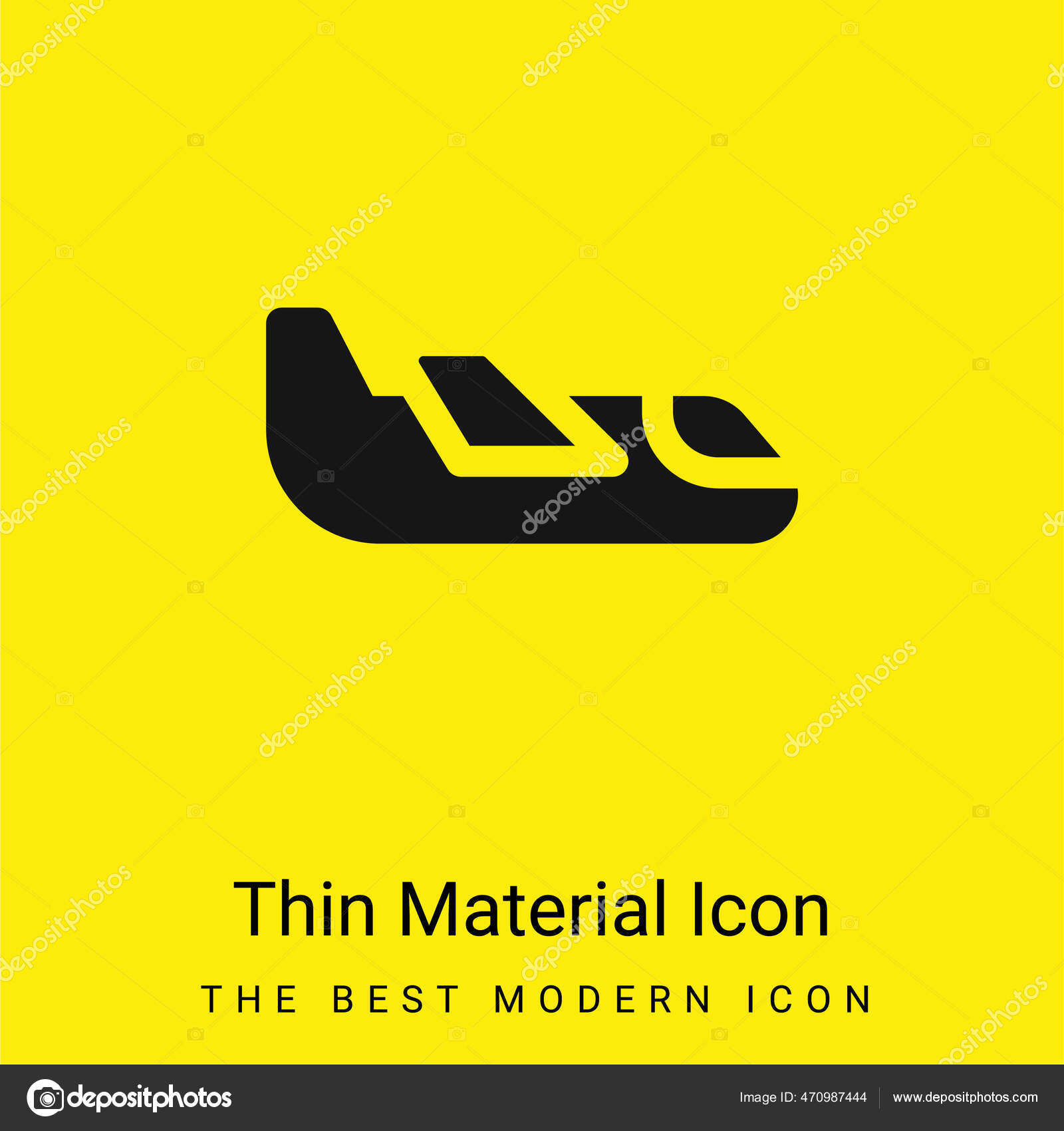 Airplane Minimal Bright Yellow Material Icon Stock Vector by ©Infolight ...