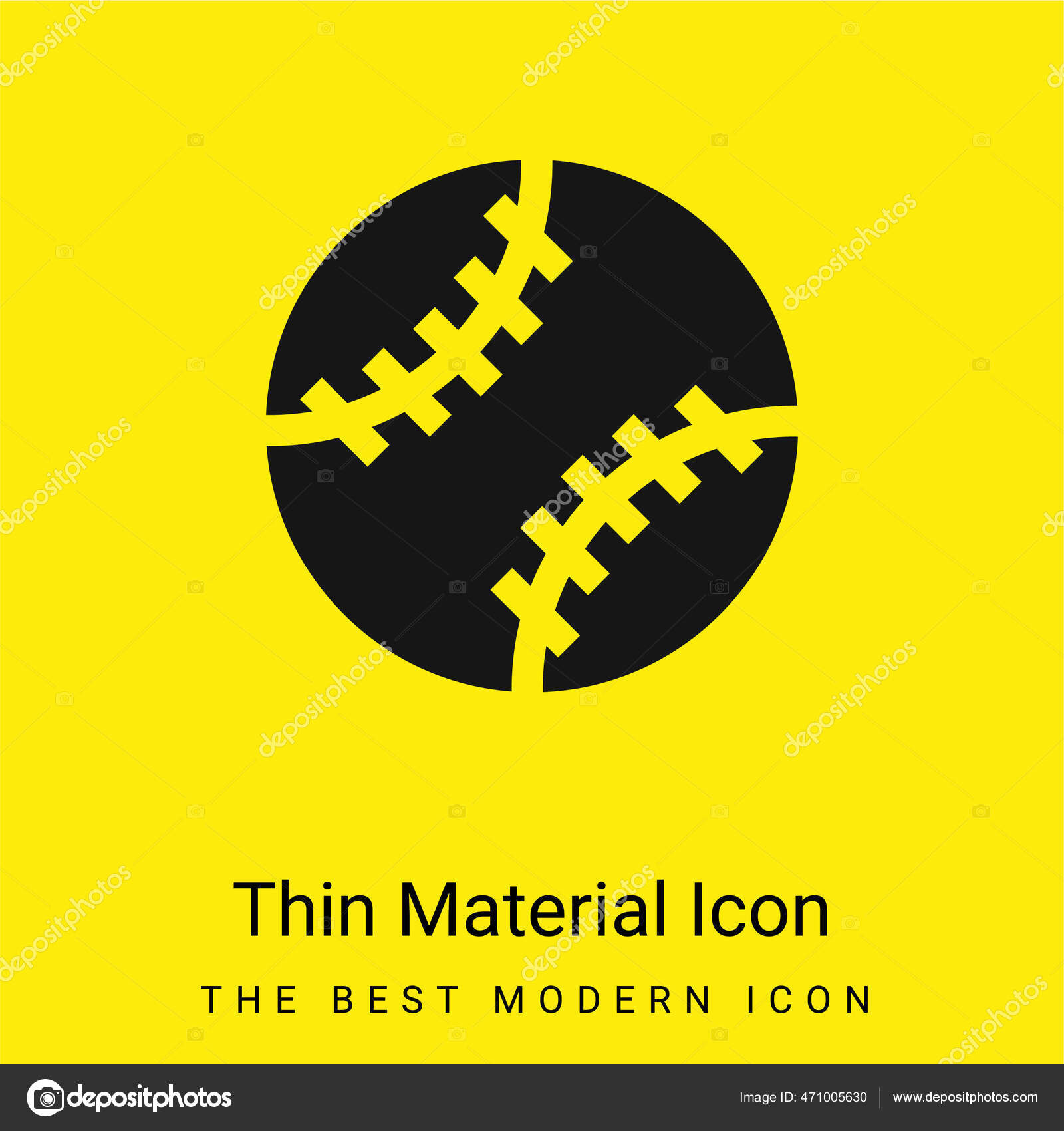 Baseball Minimal Bright Yellow Material Icon Stock Vector by ©Infolight ...