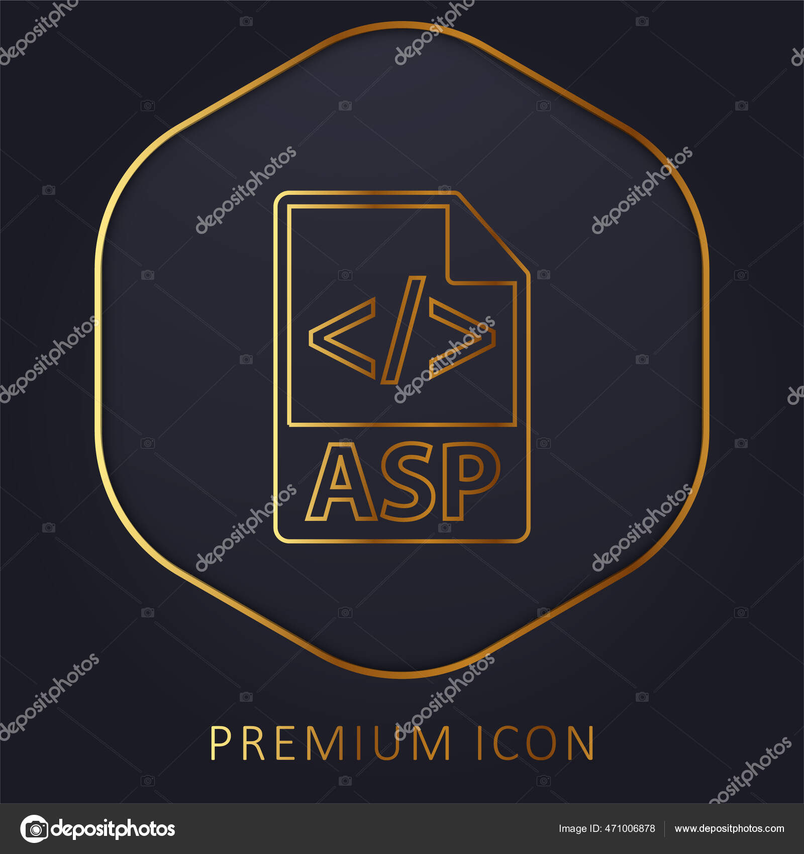 Formato Archivo Asp Symbol Golden Line Premium Logo Icon Vector de ...