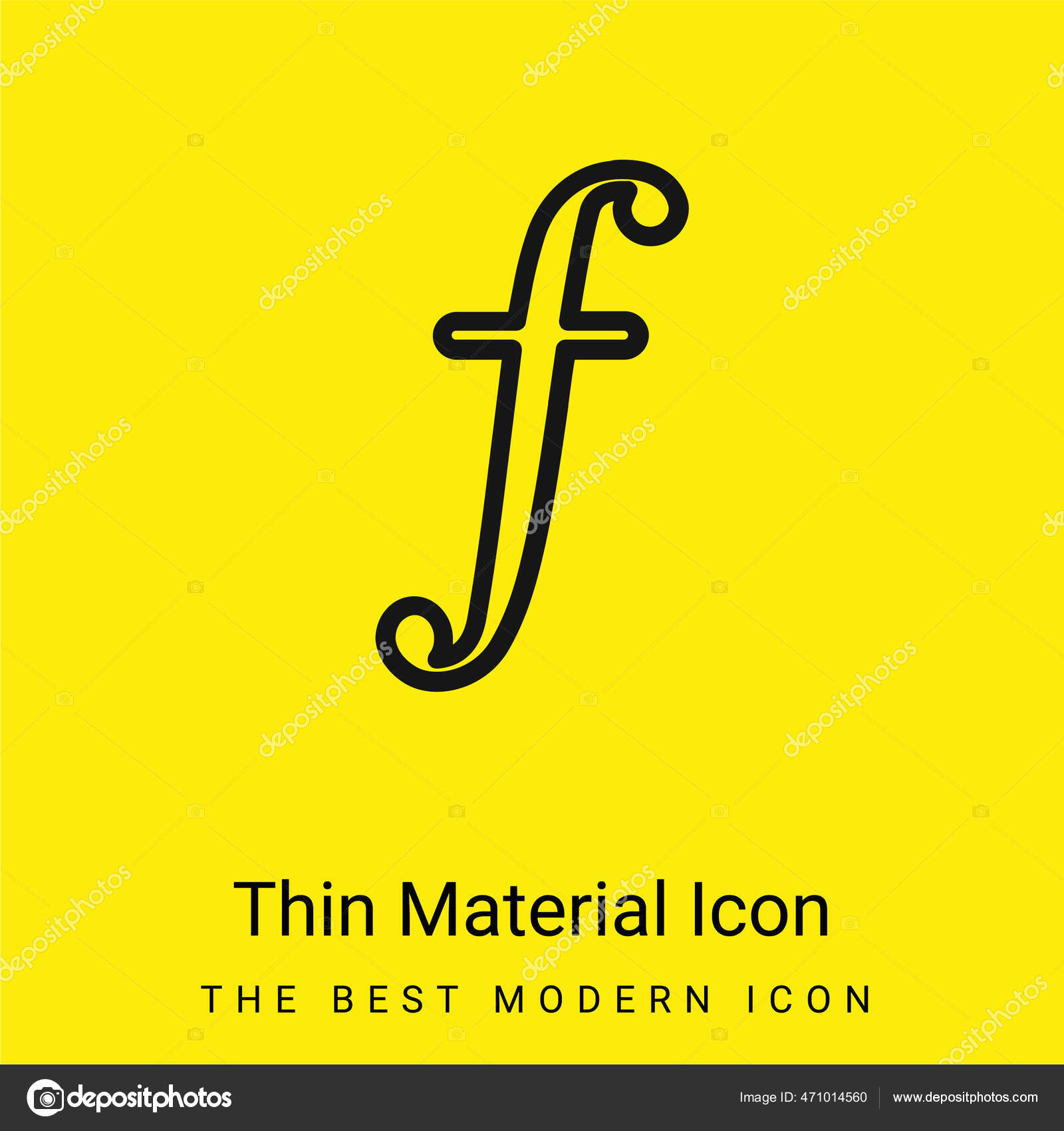 Aruba Guilder Currency Symbol Minimal Bright Yellow Material Icon Stock ...