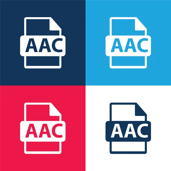 AAC Formato de archivo Variante azul y rojo conjunto de iconos mínimo ...
