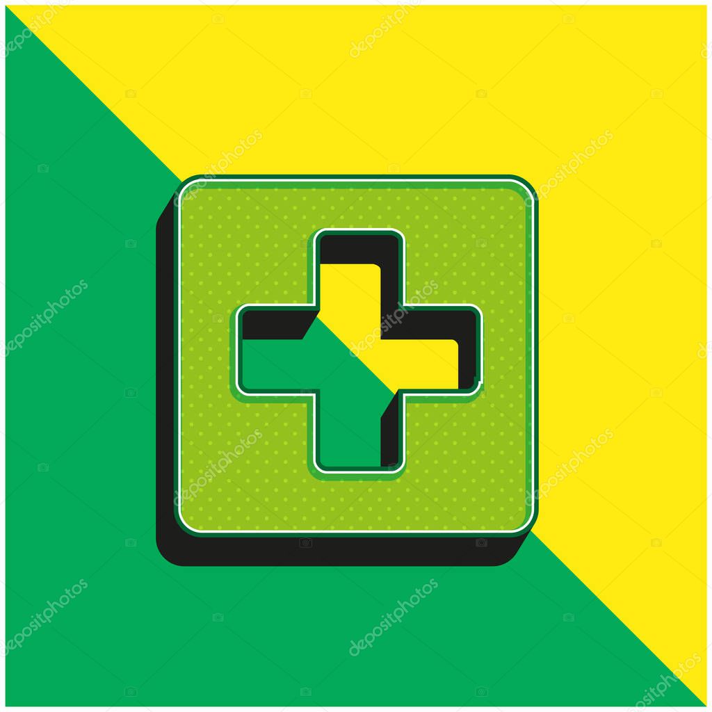 A adir bot n verde y amarillo moderno vector 3d icono del logotipo 2024