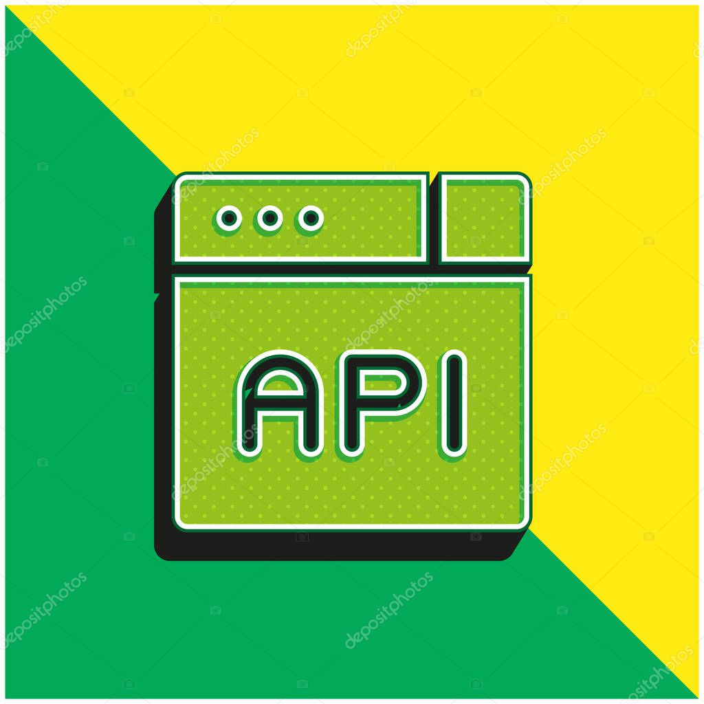 Api verde y amarillo moderno logotipo del icono del vector 3d 2022