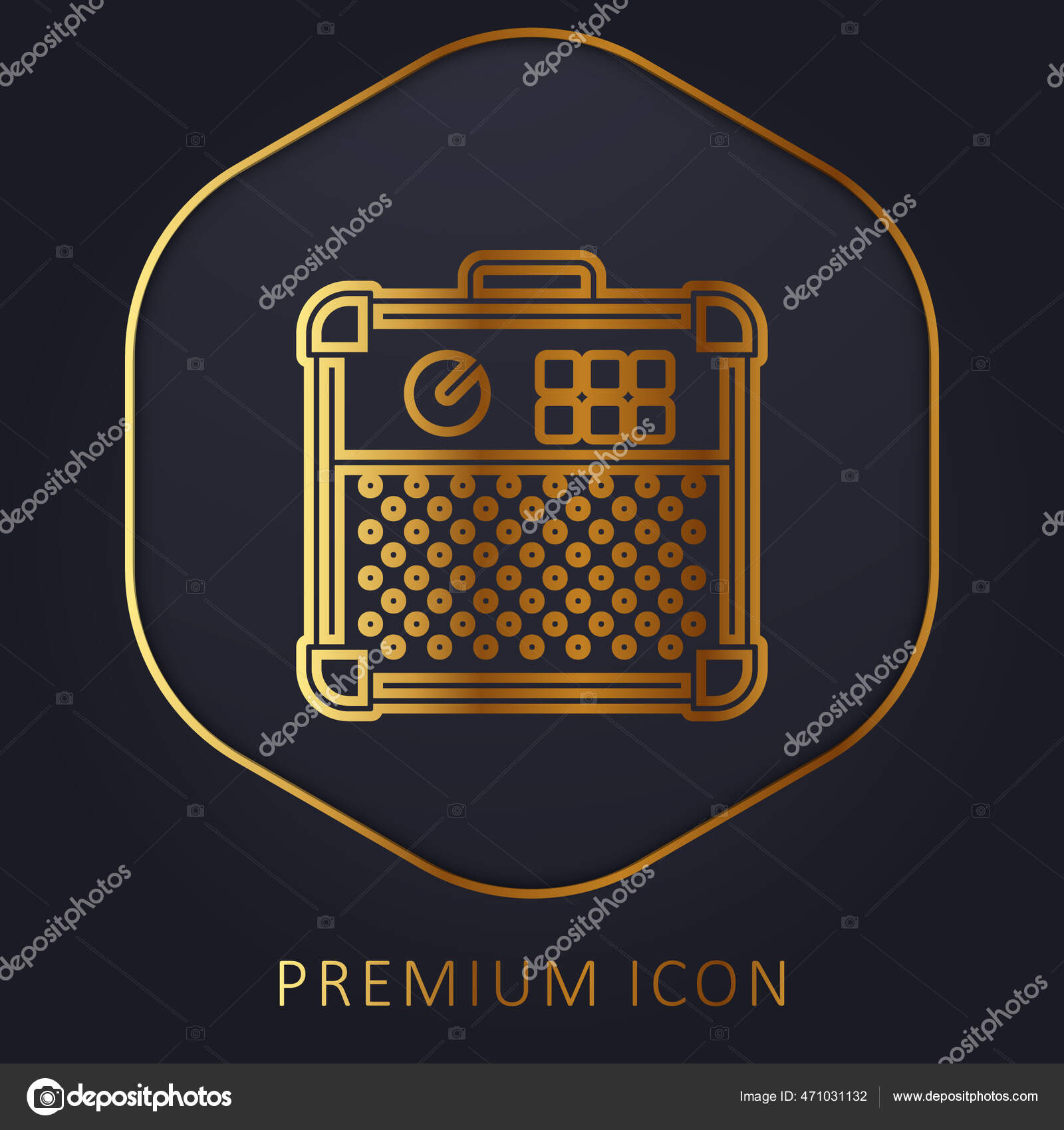 Amplifier Golden Line Premium Logo Icon Stock Vector Image by ...