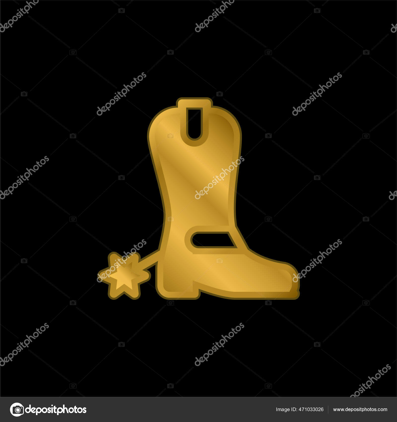 Boots Gold Plated Metalic Icon Logo Vector Stock Vector by ©Infolight ...