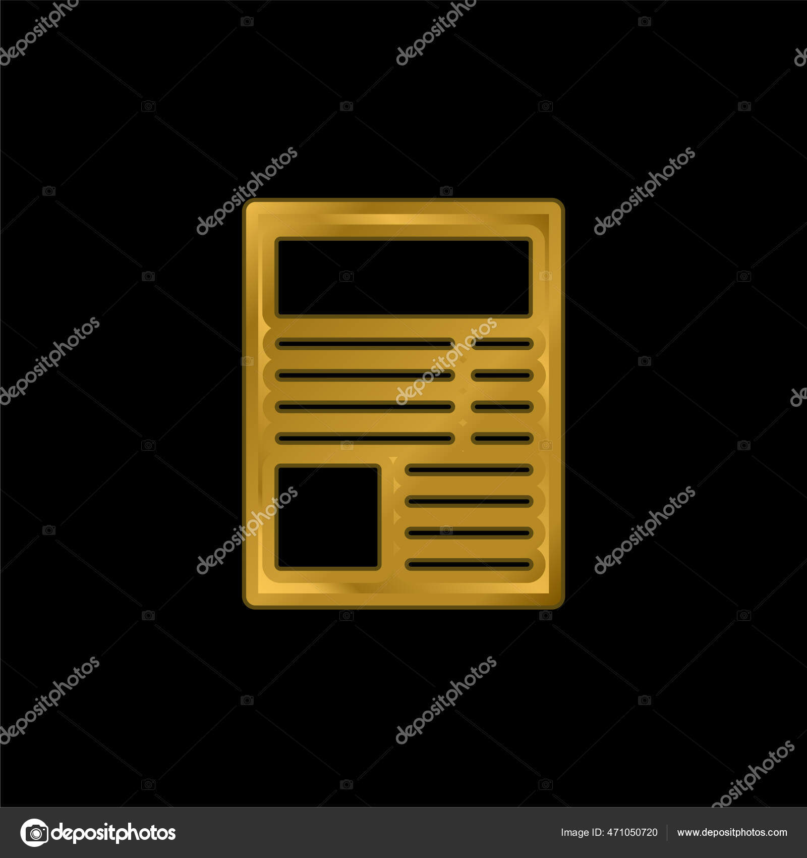 Article Gold Plated Metalic Icon Logo Vector Stock Vector by ©Infolight ...