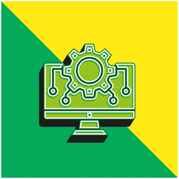 Algoritmo verde y amarillo moderno vector 3d icono logotipo 2024