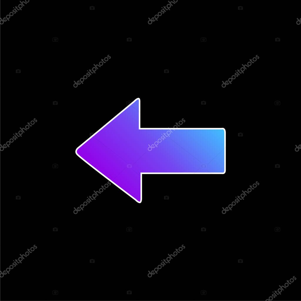 Flecha que apunta al icono del vector de gradiente azul izquierdo 2022