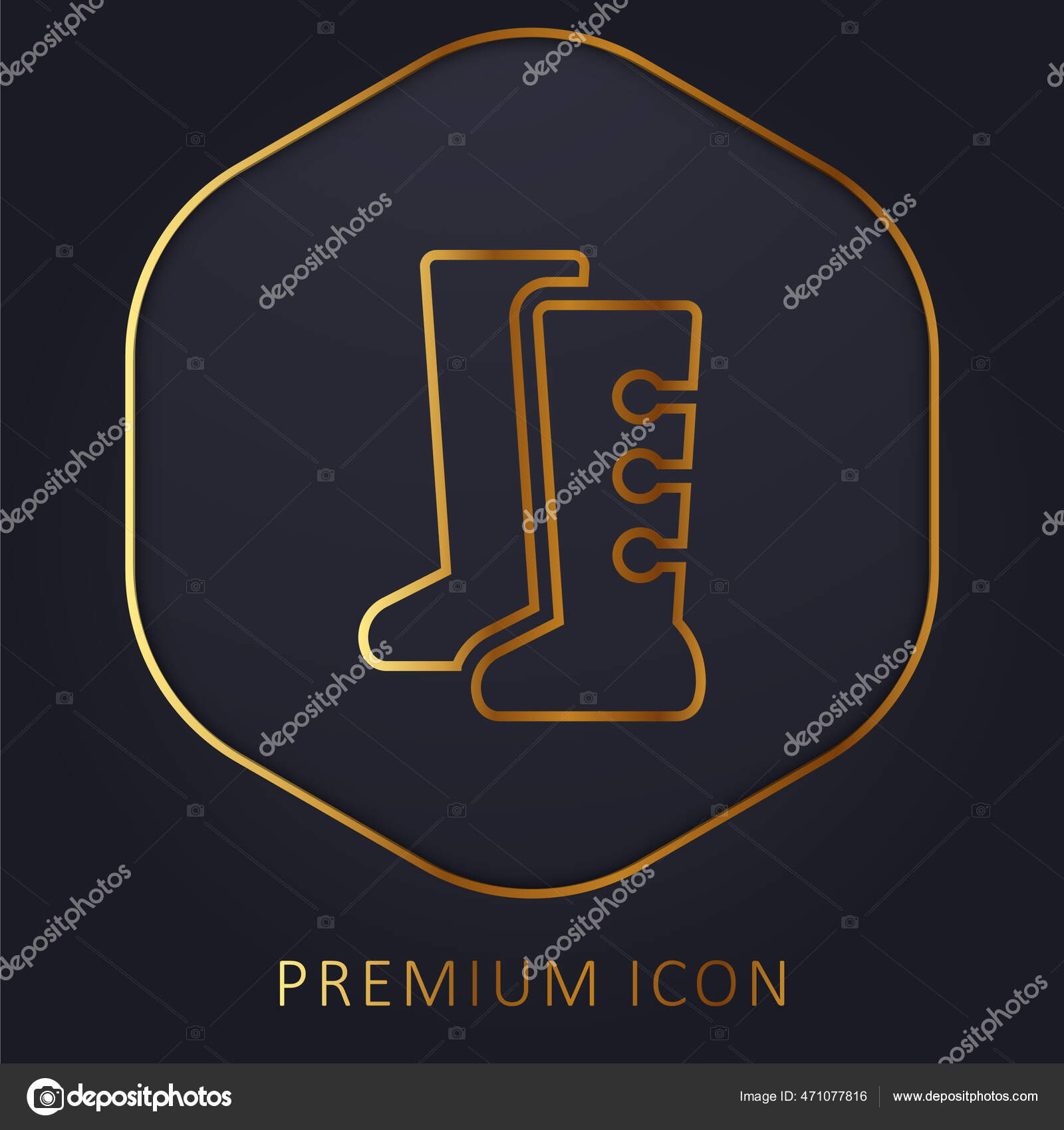 Botas Línea Dorada Logotipo Premium Icono Vector de stock #471077816 de ...