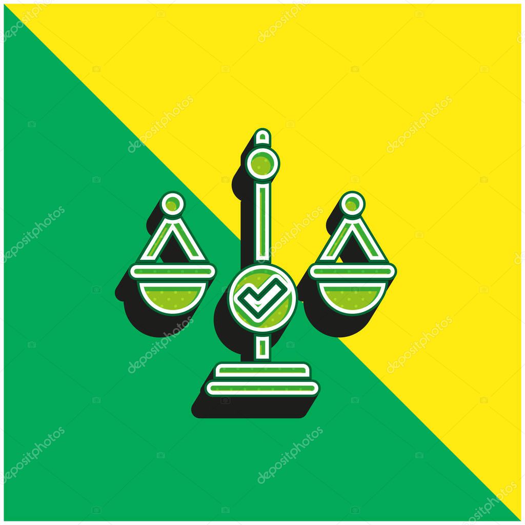 Equilibrado verde y amarillo moderno vector 3d icono del logotipo 2024