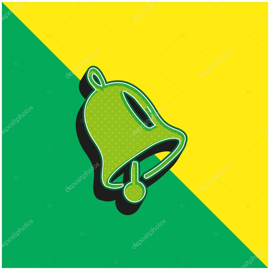 Bell verde y amarillo moderno vector 3d icono del logotipo 2022