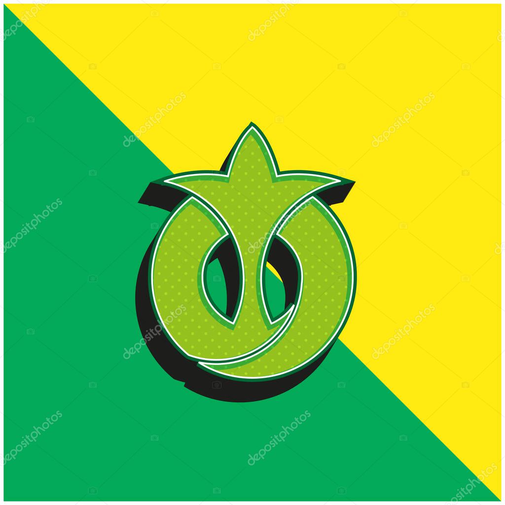 Aichi Bandera Japonesa Símbolo Abstracto Verde y amarillo moderno 3d ...