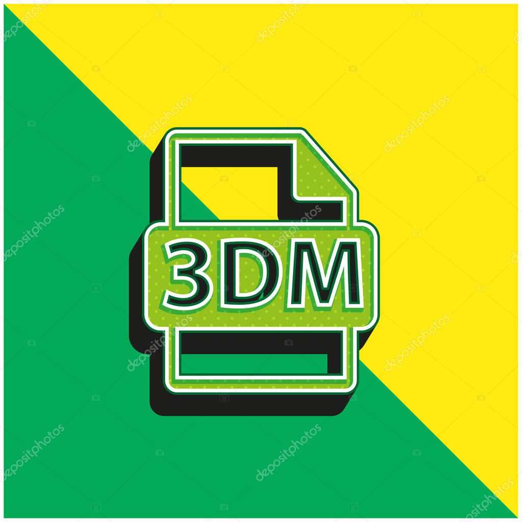 3DM Formato de archivo Symbol Green and yellow modern 3d vector icon ...