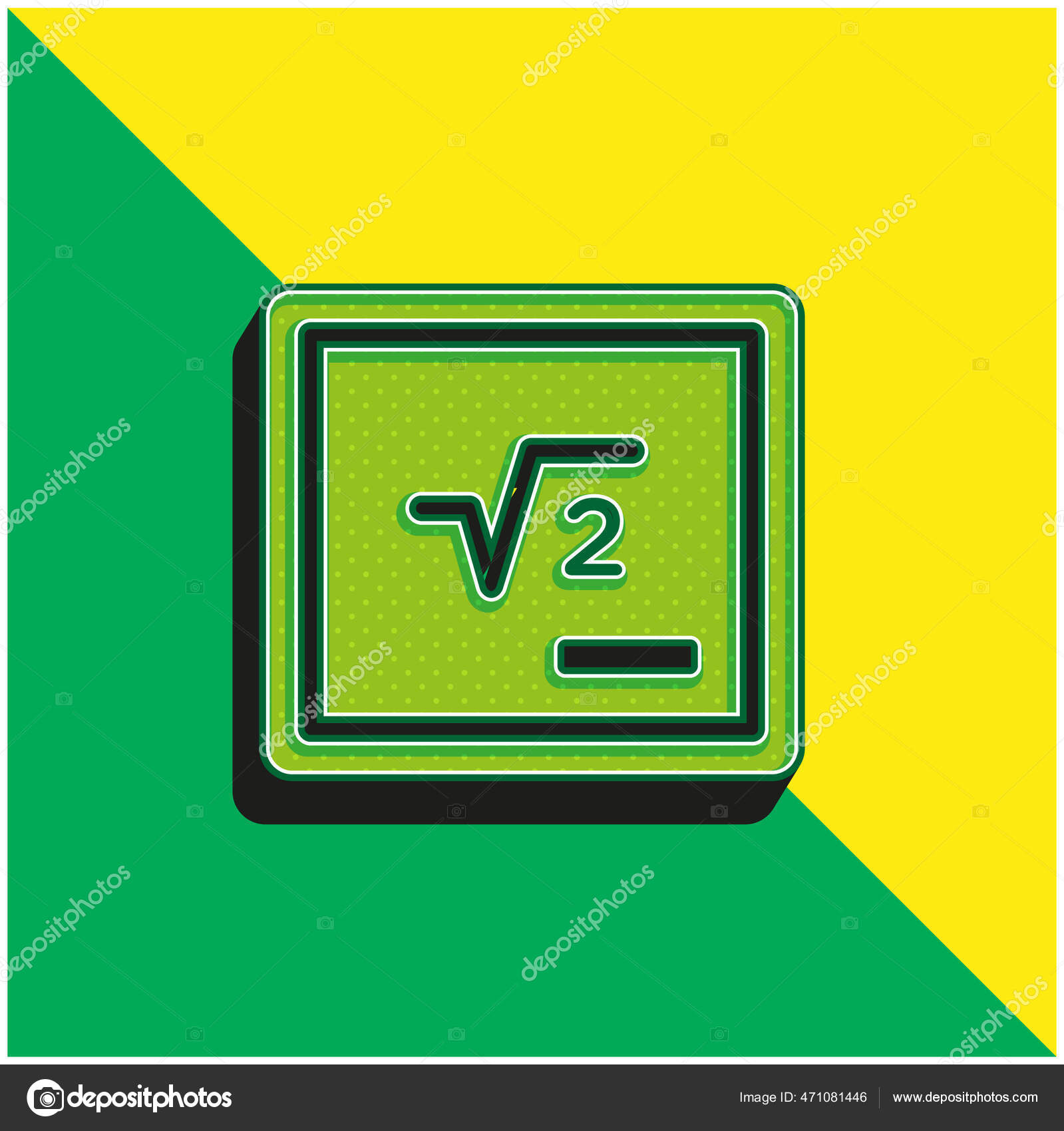 Blackboard Mathematical Symbol Green Yellow Modern Vector Icon Logo ...