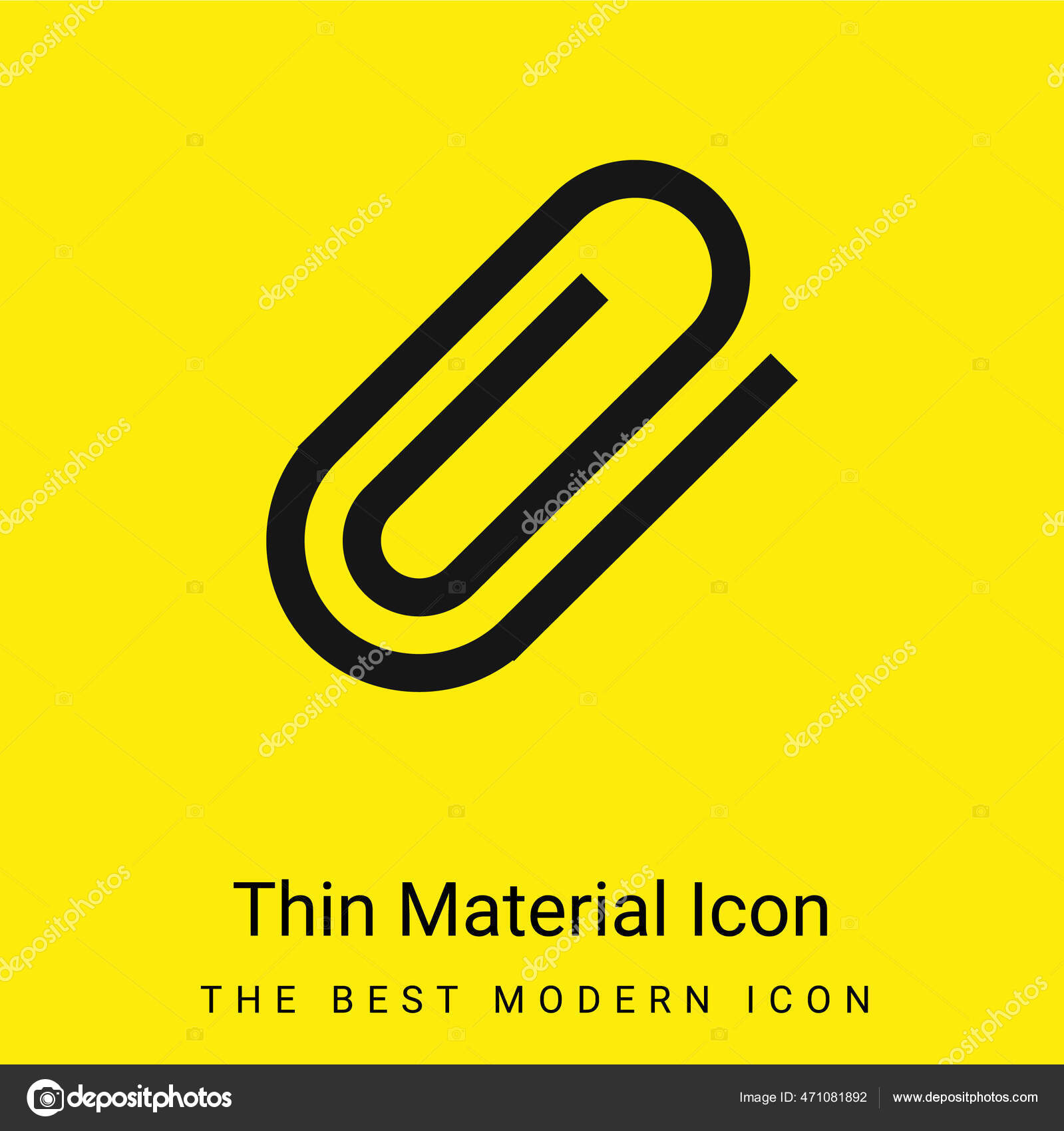 Attach Interface Symbol Rotated Paperclip Minimal Bright Yellow ...